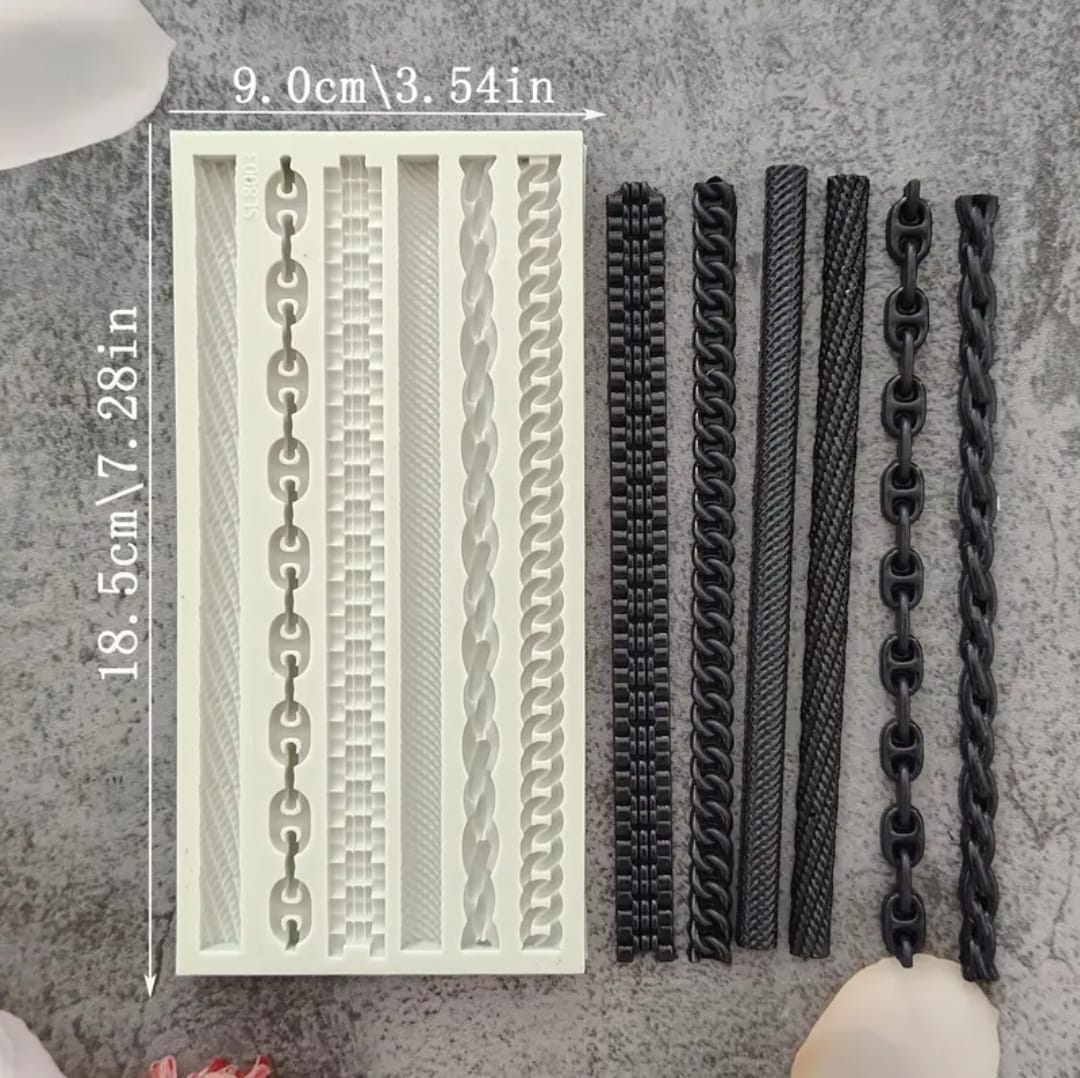 Bakeawreind Chain Rope Border Design Cake Fondant Silicone Mould ...