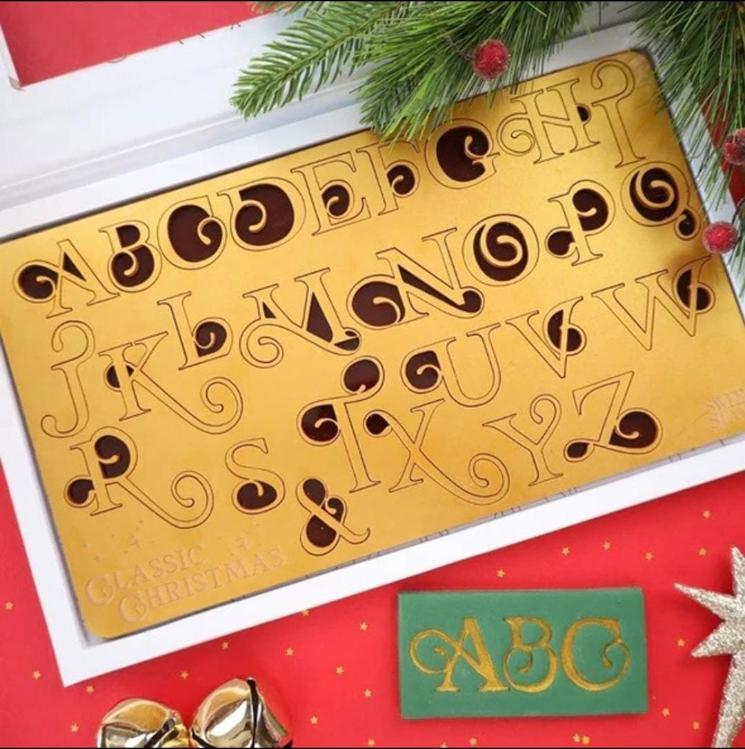 Bakewareind Alphabet Cake Stamp Embosser Set