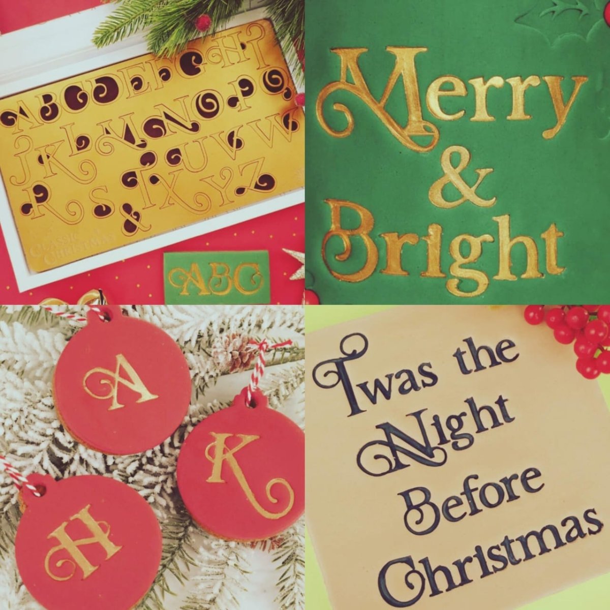 Bakewareind Alphabet Cake Stamp Embosser Set