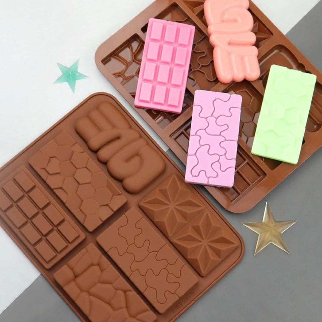 Assorted Kunafa Deep Chocolate Bar Silicone Mould - 6 Cavities