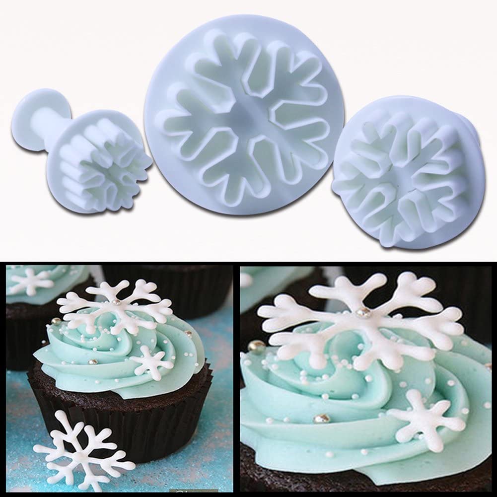 Snowflake Fondant Cake Cutters - Set of 3 Sizes – Bakeware India