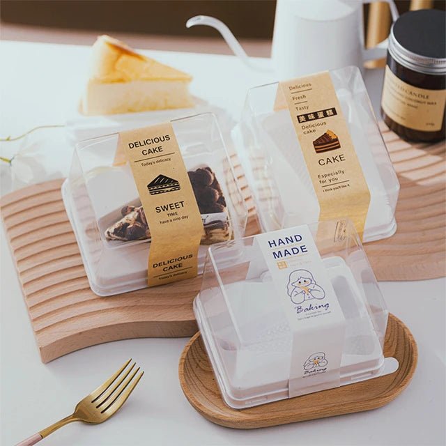 Bakewareind Square Transparent Mousse Cake Boxes with Lid ,5pcs ...