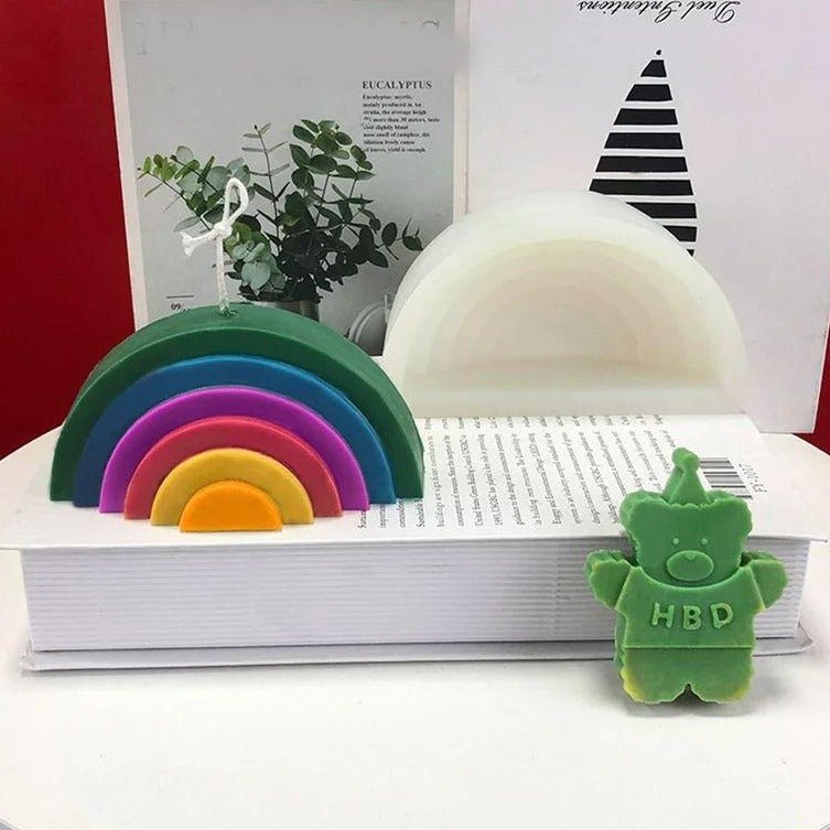 Lyba Mould 3D Simple rainbow scented candle silicone Mould