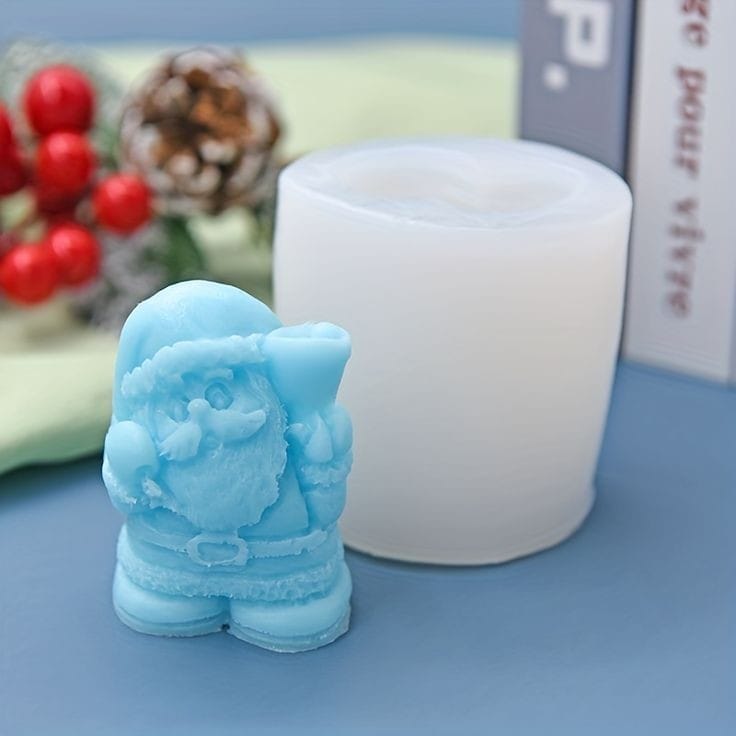 Lyba Moulds 3D Cute Santa Claus Candle Silicone Mould