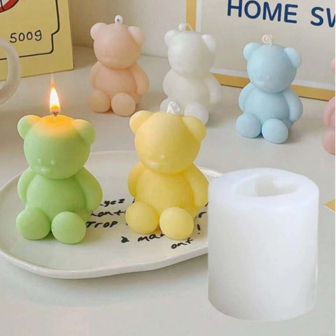 3D Cute Teddy Bear Cake Candle Silicone Mould - High-Quality, Easy ...