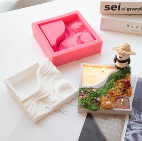 Lyba moulds Square Planter Stairs Silicone Mould