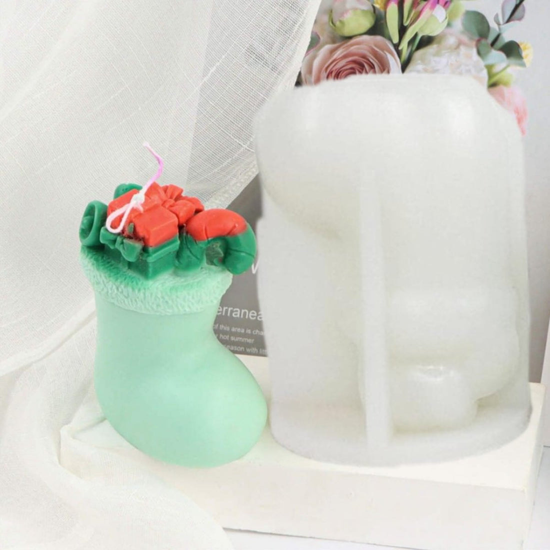 Lyba Moulds Stocking Christmas Candle Silicone Mould