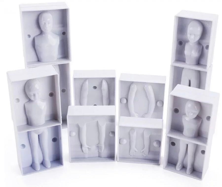 Bakewareind 3D People Mould Family Figure Fondant Mould