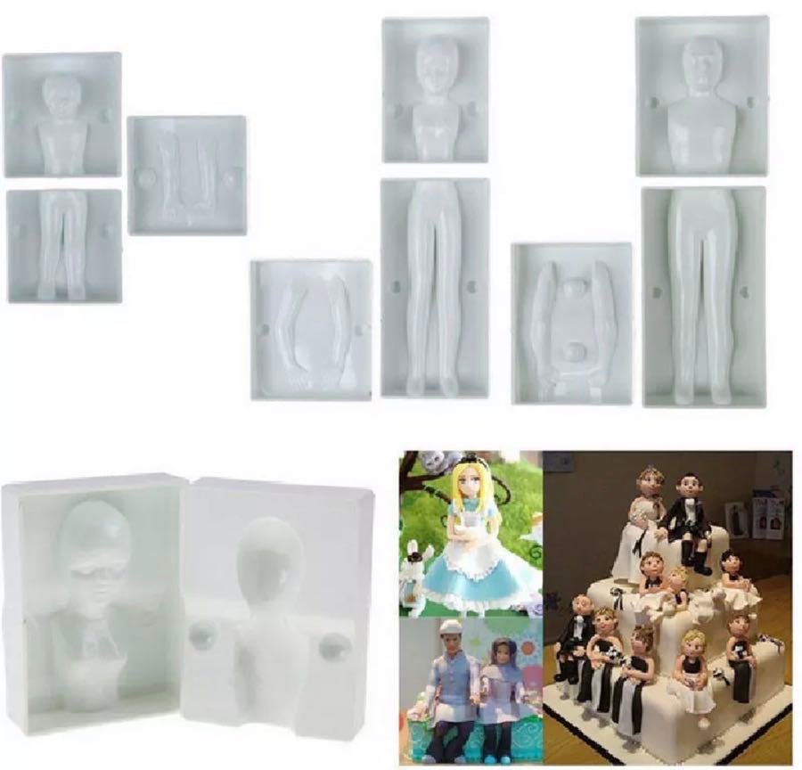 Bakewareind 3D People Mould Family Figure Fondant Mould