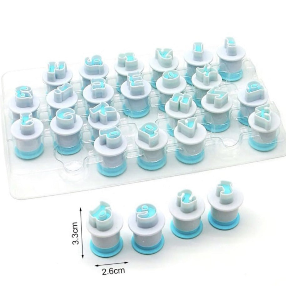 Bakewareind Alphabet plunger-lower case cake cutter