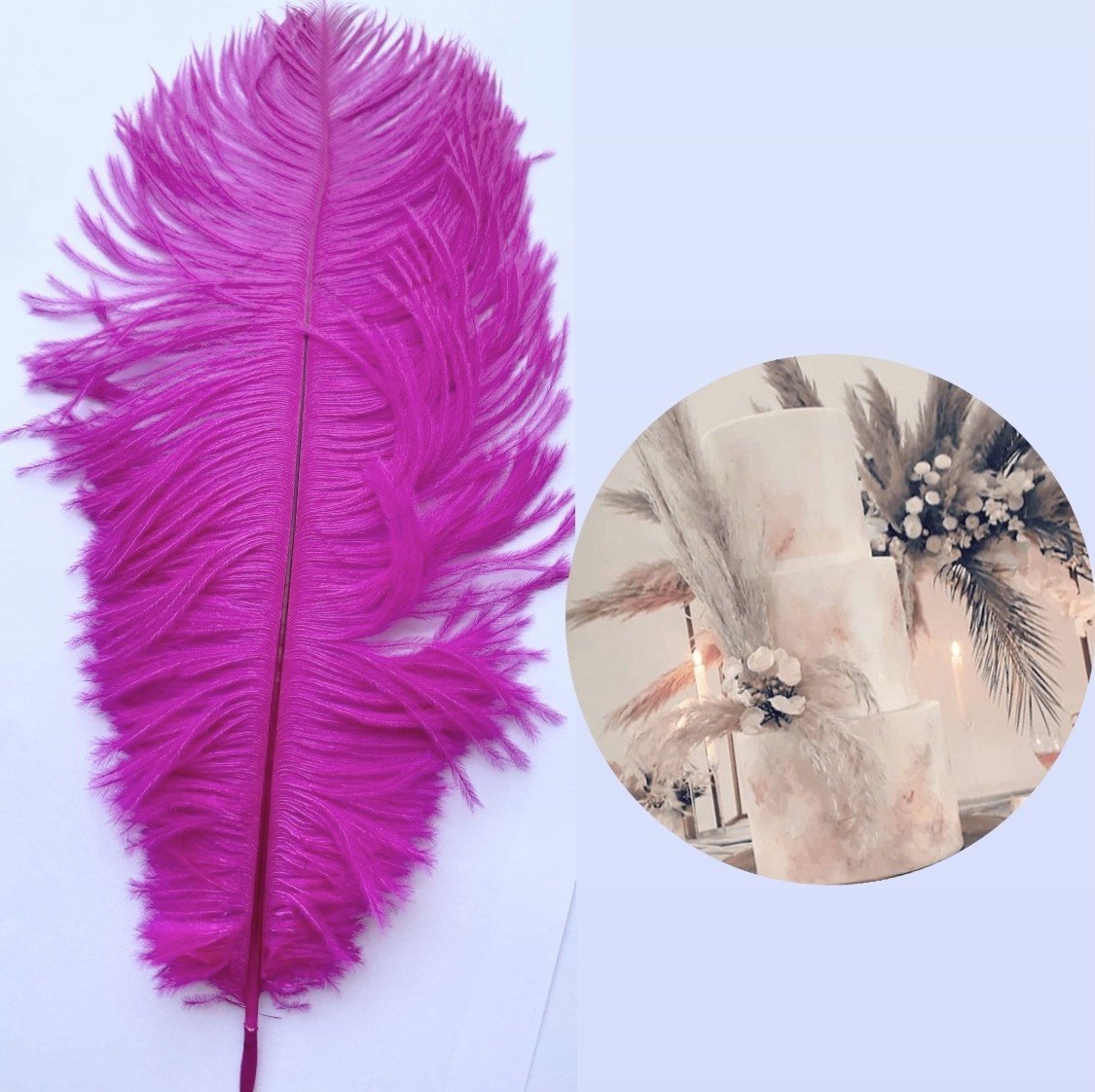 Bakewareind Deep Pink Feather Topper,1pc