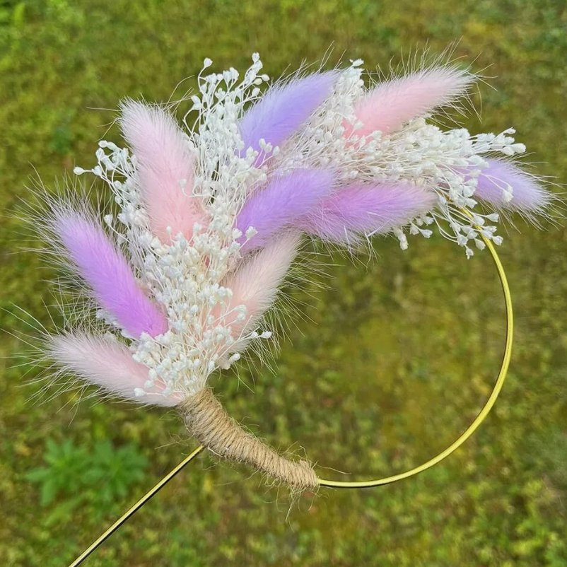 Bakewareind Dried Flower Wreath Bouquet Cake Topper,Pink