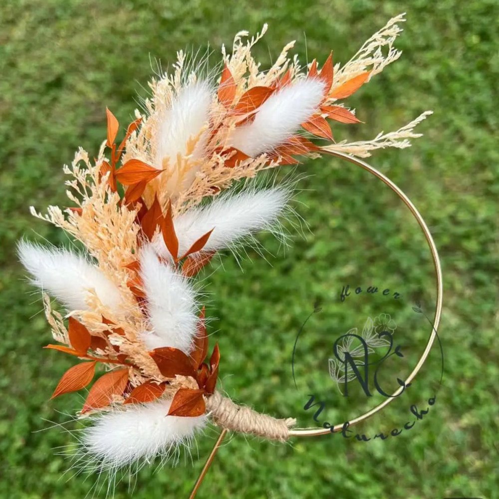 Bakewareind Dried Flower Wreath Bouquet Cake Topper,Sunset