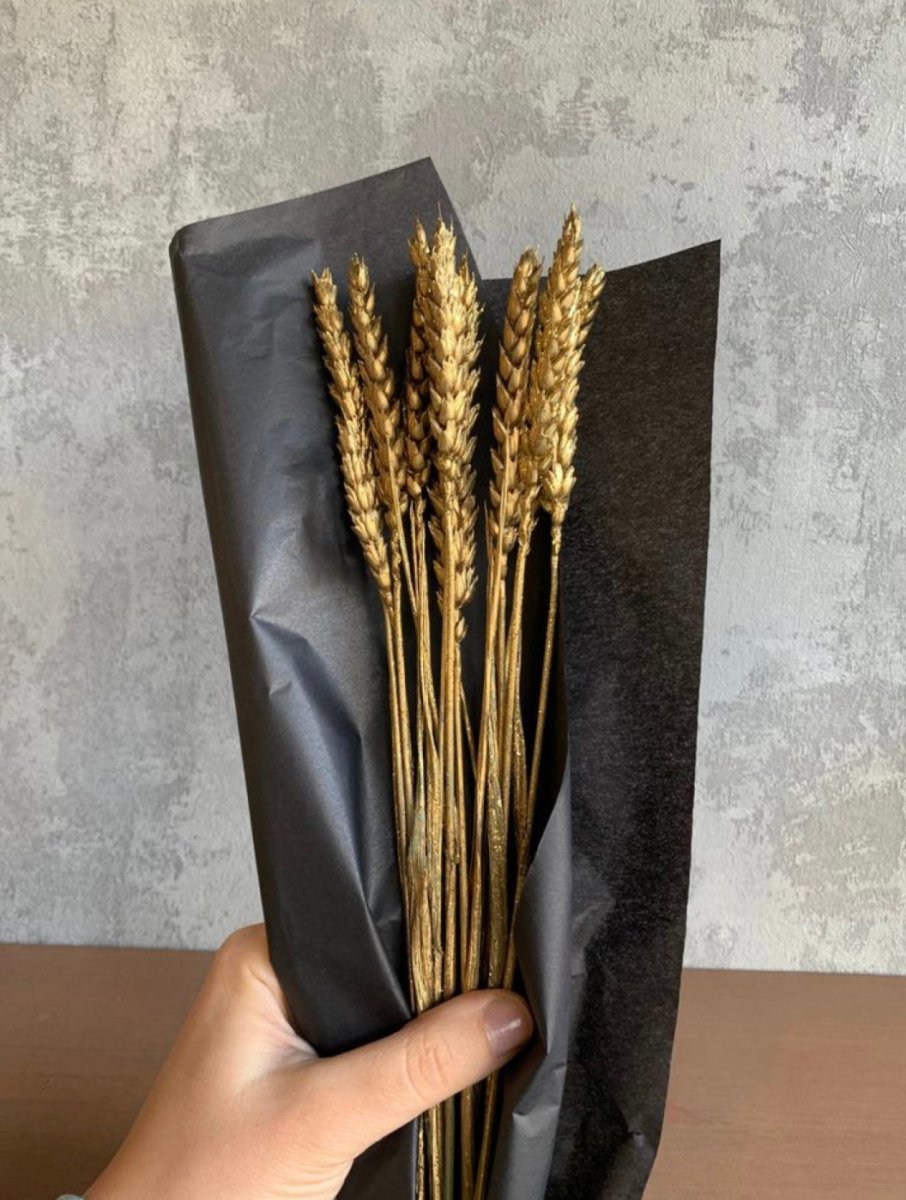 Bakewareind Dried Wheat Grass Cake Topper ,Golden, 12pcs