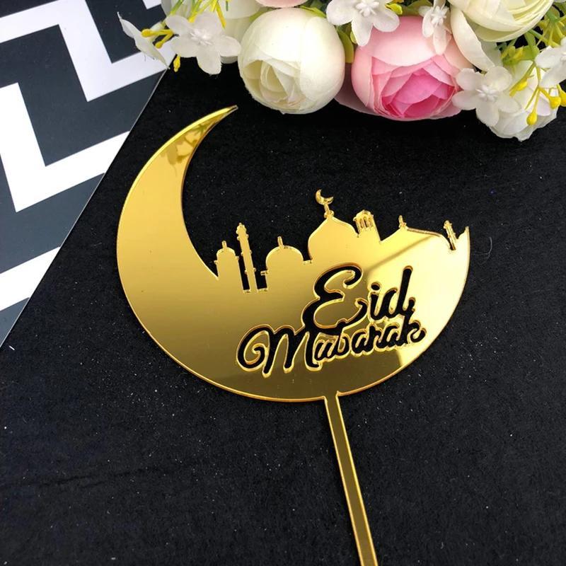 Bakewareind Eid Mubarak Cake Topper , Gold – Bakeware India