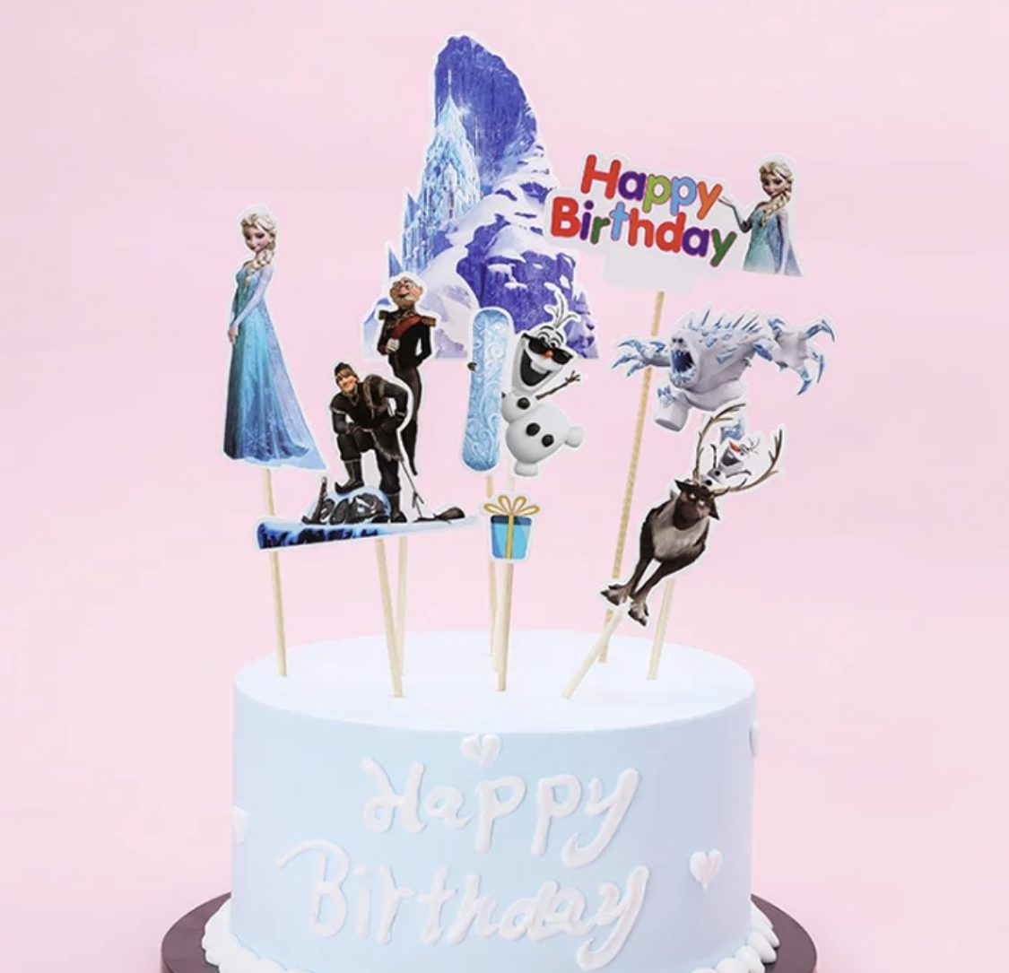 Bakewareind Elsa Theme Cake topper,6pc