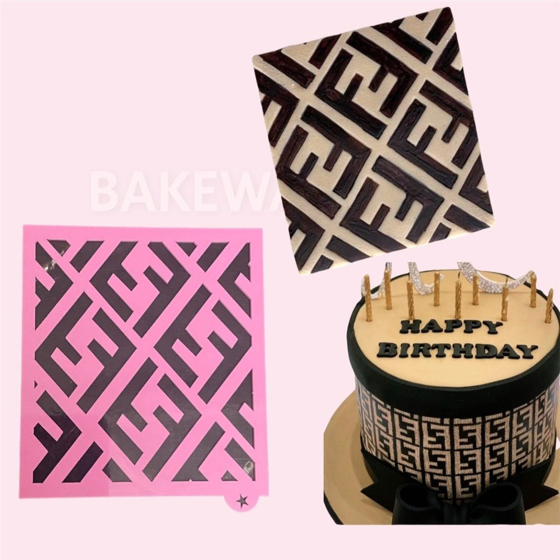 Bakewareind Fendi Pattern Outbosser Cookie / Cake Stamp