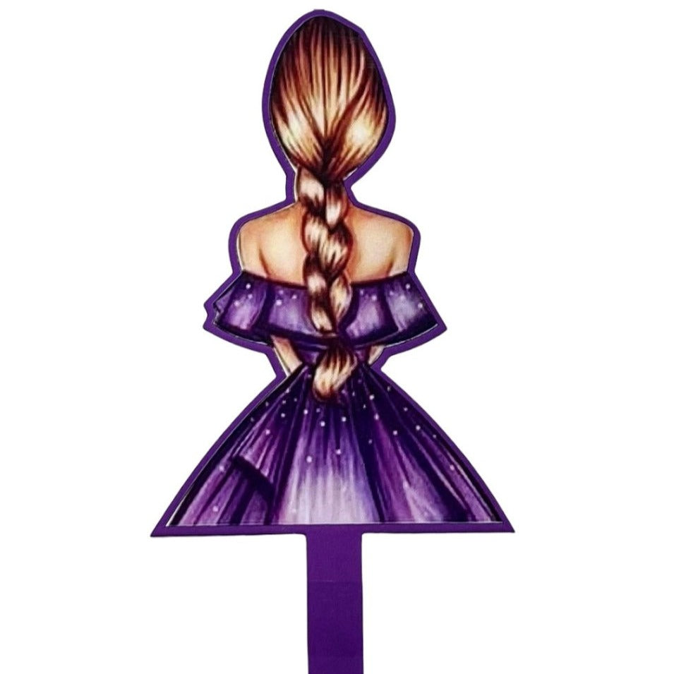 Bakewareind Girl Hair Back Cake Topper
