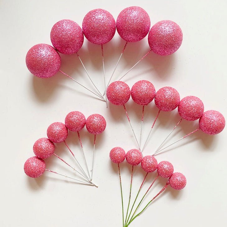 Bakewareind Faux Golden Ball Topper Cake Decorating,12 pcs