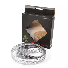 Bakewareind Round Perforated Tart Rings 6pcs