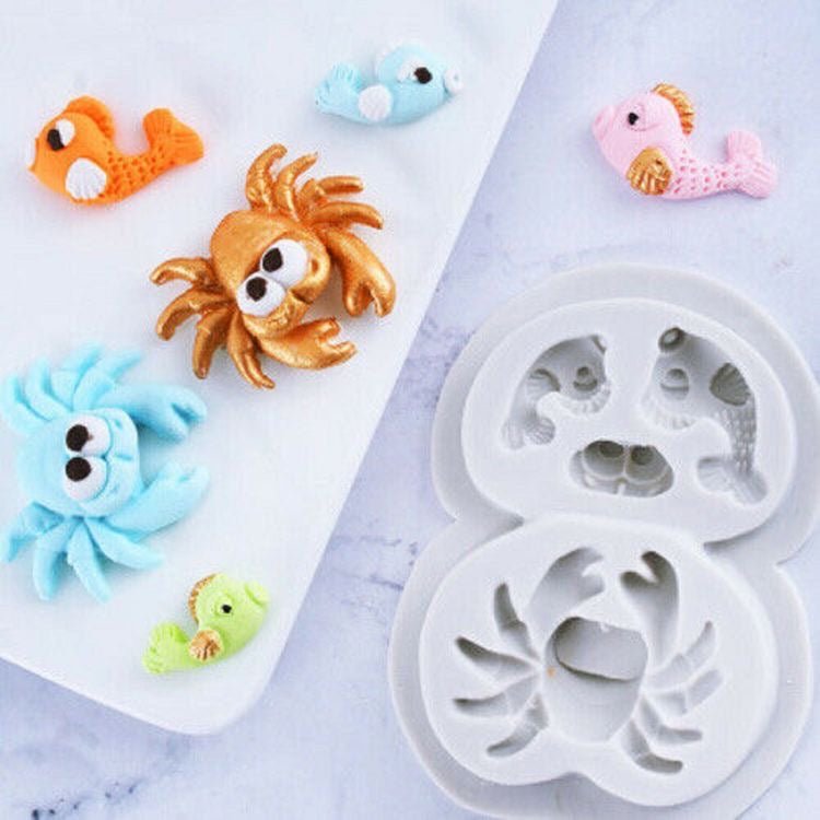 Bakewareind Sea Crab Fish Underwater Fondant Silicone Mould