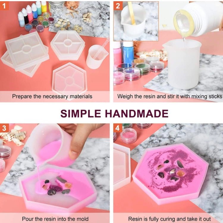 Lyba Moulds Hexagon Tray Coaster Epoxy Resin Silicone Mould