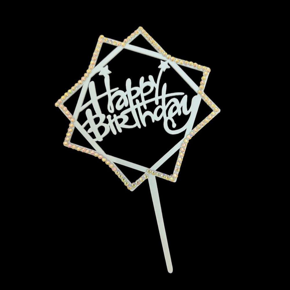 Bakewareind Rhinestone Hexagon Cake Topper