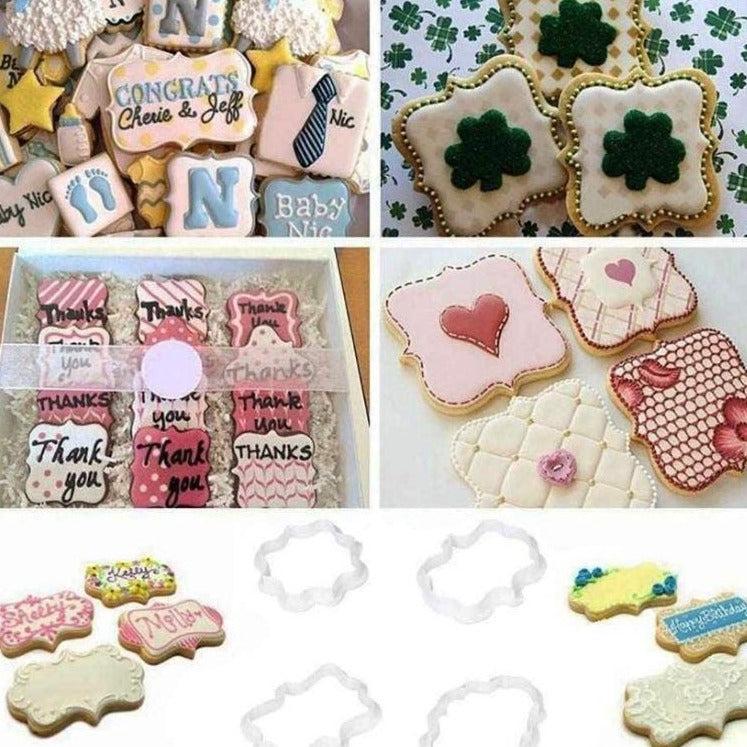 Vintage Plaque Frame Cookie Cutter Set 4pc