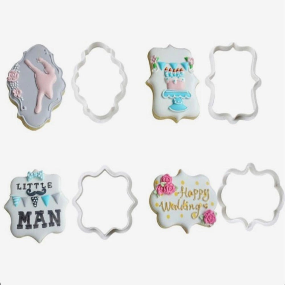 Vintage Plaque Frame Cookie Cutter Set 4pc